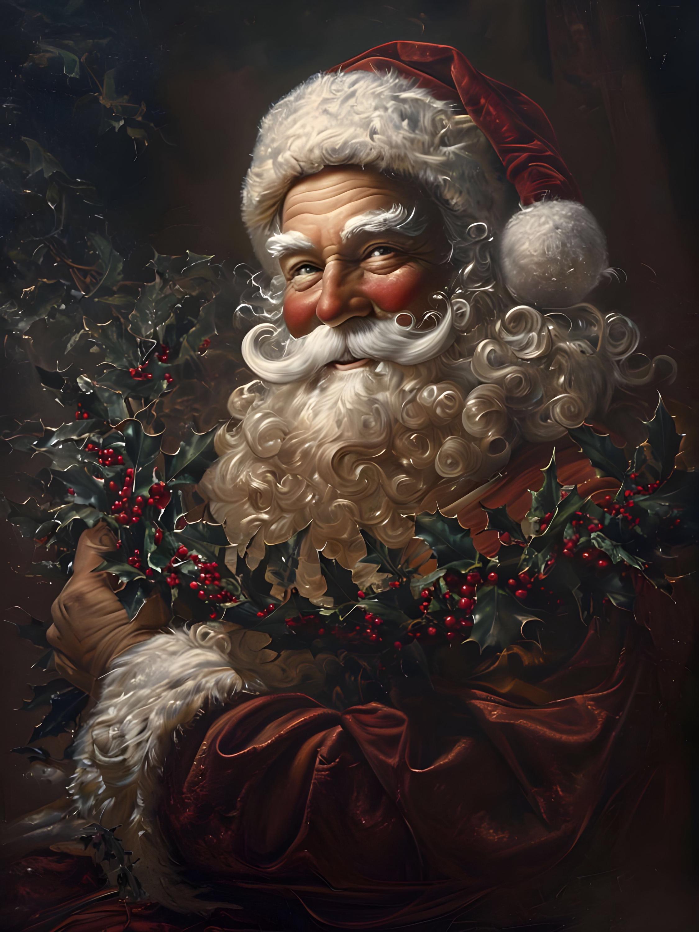 Vintage Santa Claus Christmas Decor Printable Wall Art for Farmhouse ...