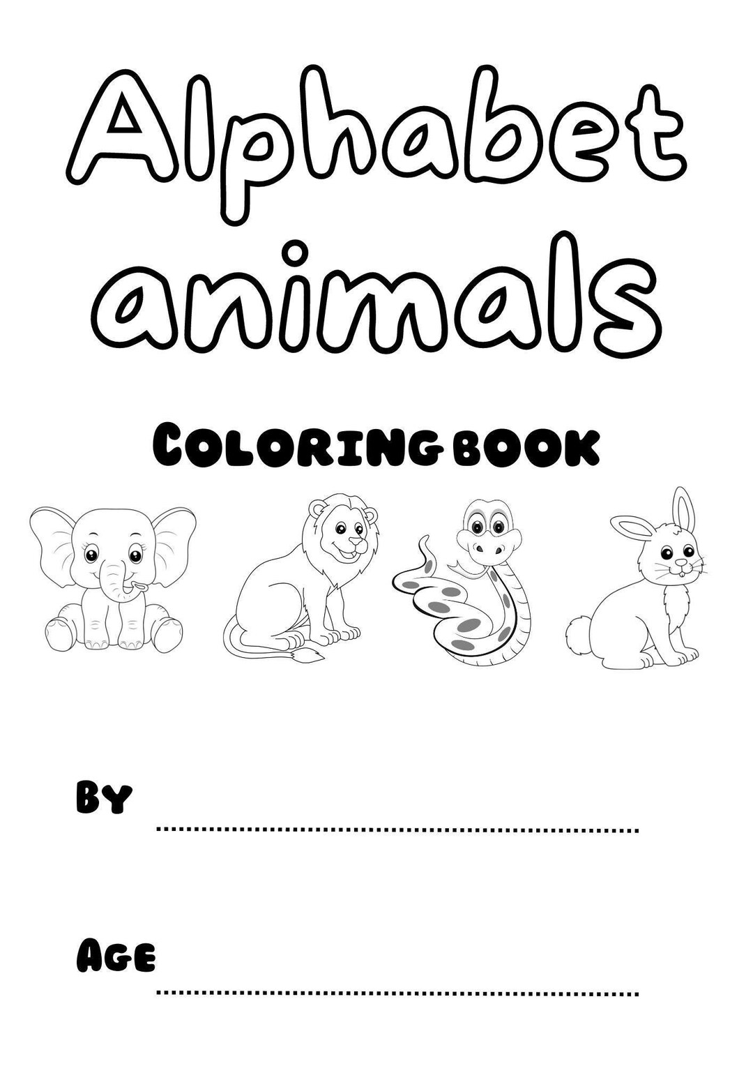 Alphabet Animals Coloring Book for Kids (age 1 - 4) - Etsy