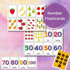 Number Cards, Kids Flash Card, Printable Flash Cards, Montessori ...