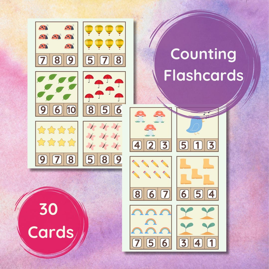 Number Cards, Kids Flash Card, Printable Flash Cards, Montessori ...