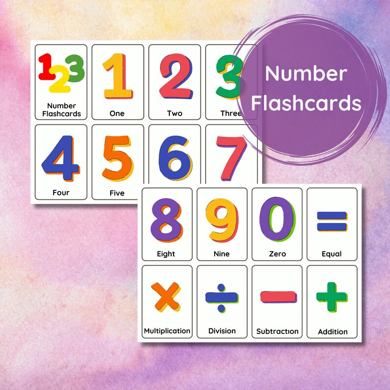 Number Cards, Kids Flash Card, Printable Flash Cards, Montessori ...