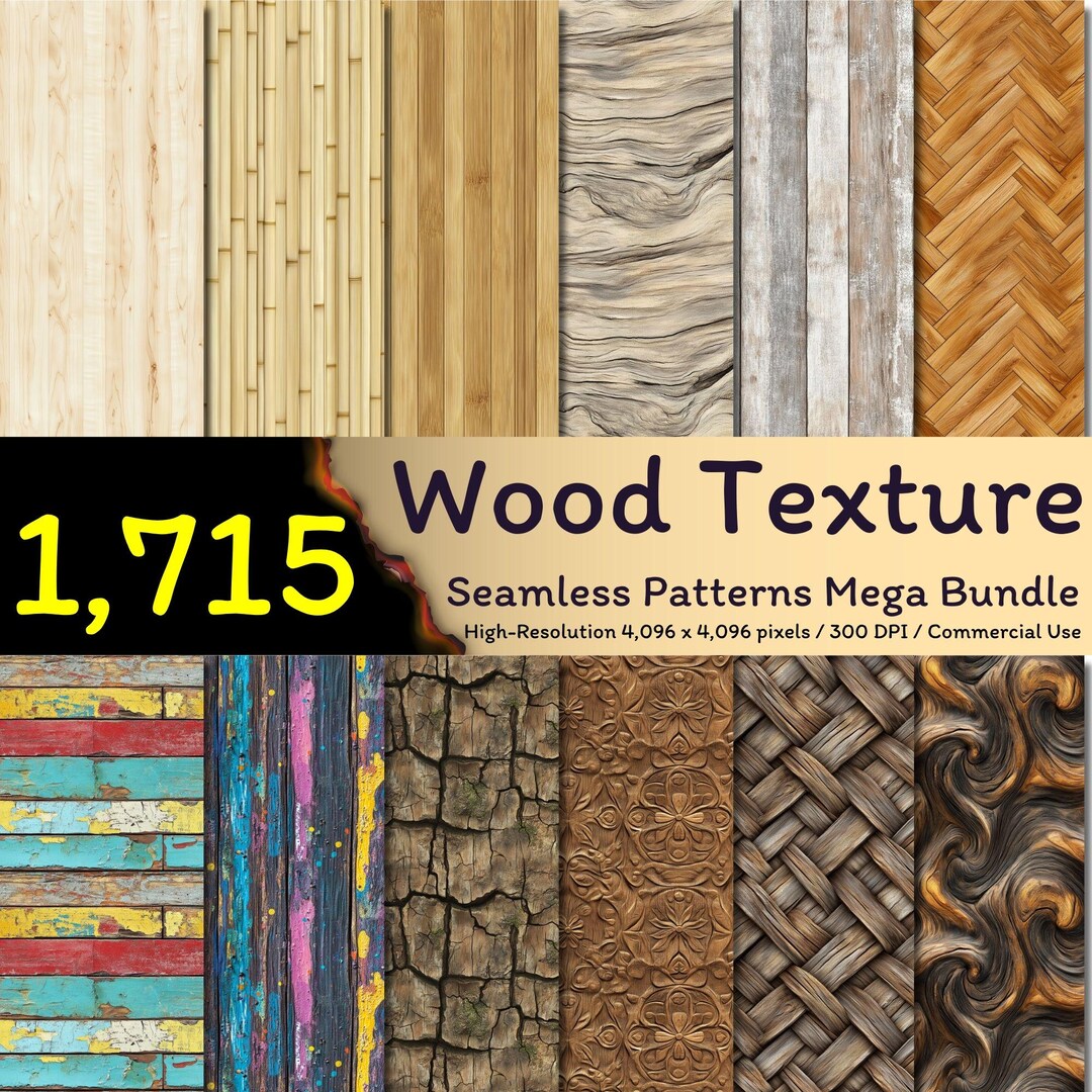 1,715 Wood Texture Seamless Patterns Mega Bundle, Wood Background, Wood ...