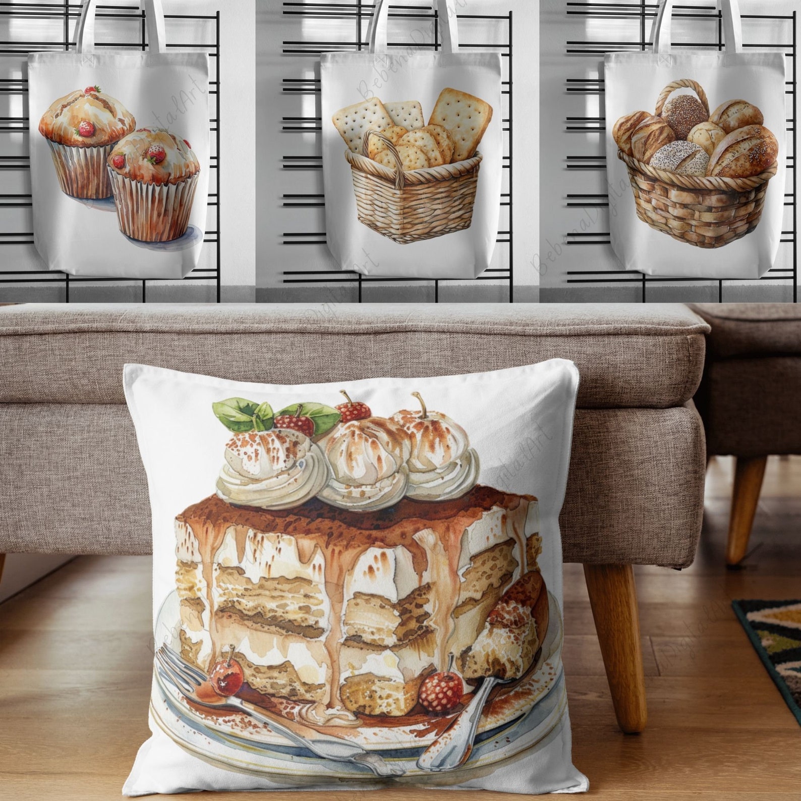 547 Bread & Bakery Watercolor Clipart Bundle, Baked Bakery Clipart ...