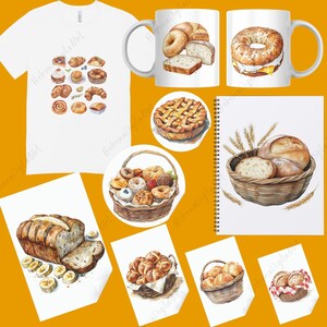 547 Bread & Bakery Watercolor Clipart Bundle, Baked Bakery Clipart ...