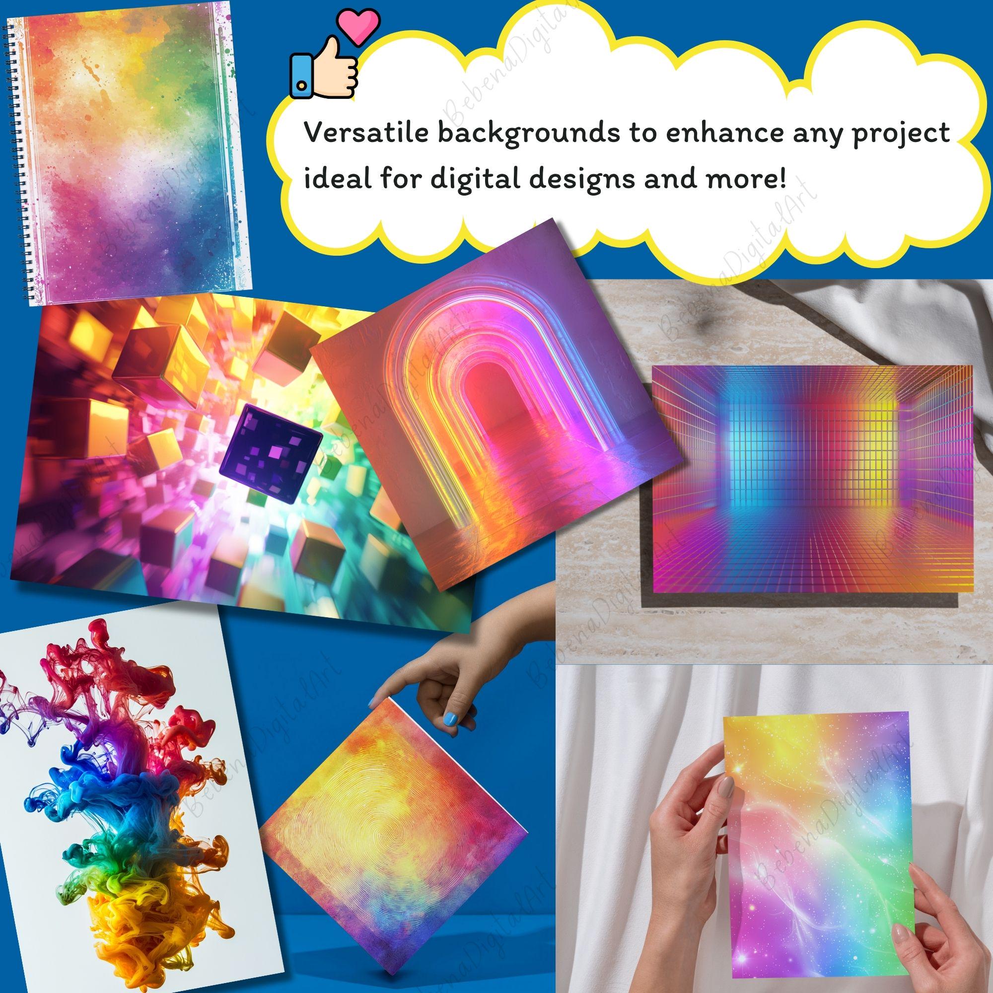 1,345 Bright Rainbow: Background Bundle, Vibrant & Colorful Designs ...