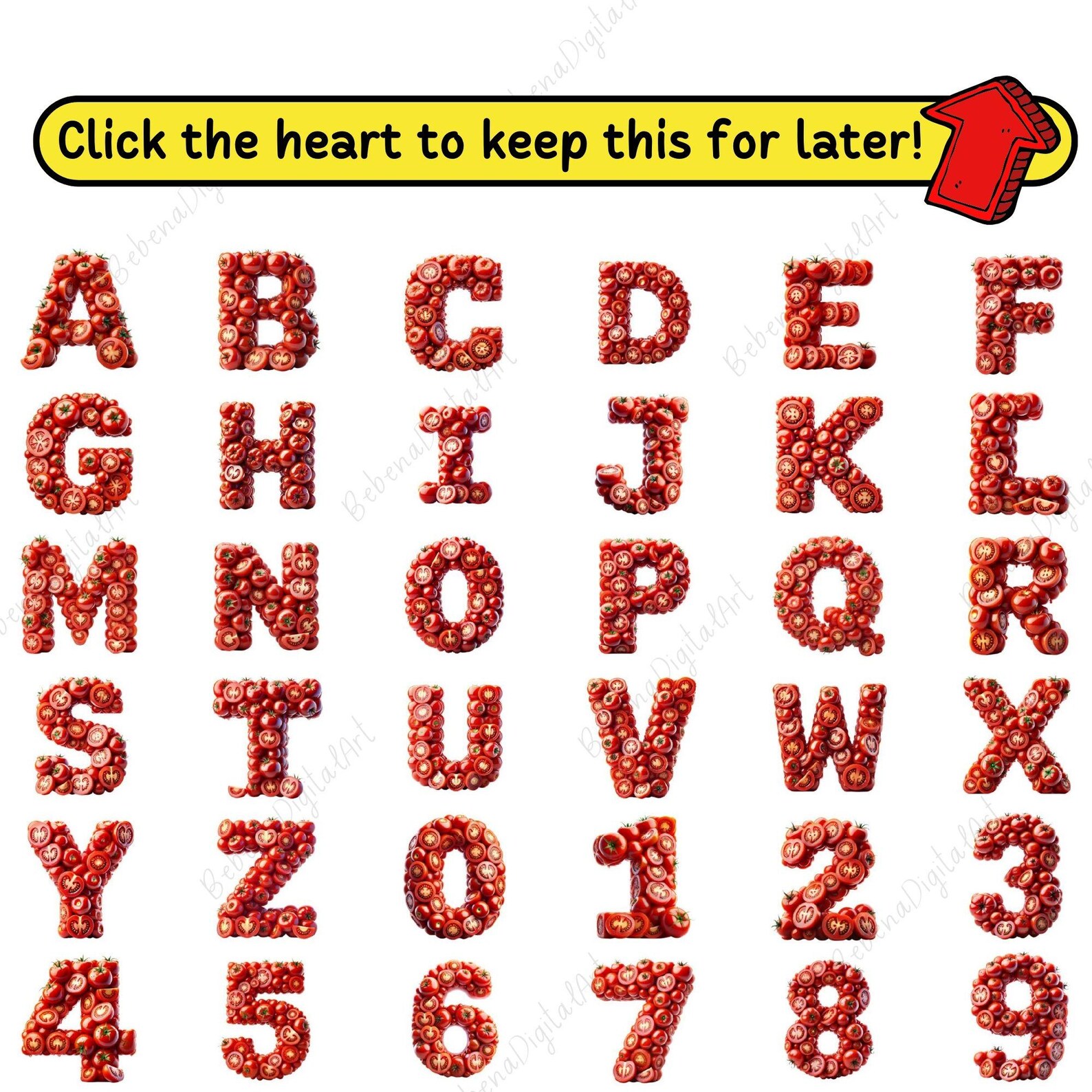 288 Vegetable Alphabet & Numbers Bundle, Vegetable PNG, Veggie Clipart ...
