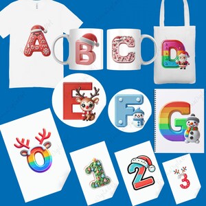 1,080 Christmas Alphabet & Numbers Mega Bundle, Christmas Letters PNG ...