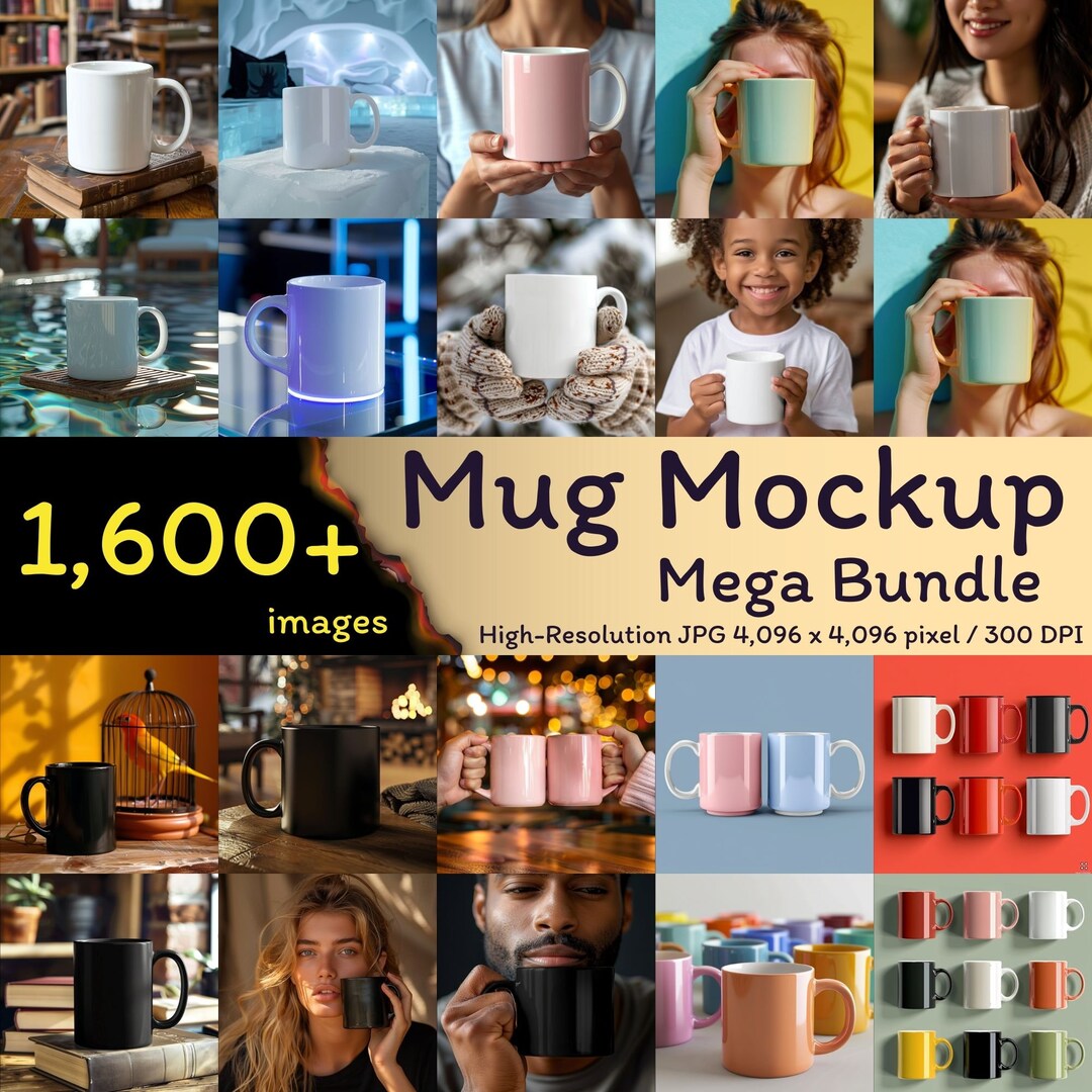 1,600+ Mug Mockup Mega Bundle, Digital Mugs, High Resolution Images ...