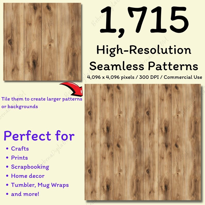 1,715 Wood Texture Seamless Patterns Mega Bundle, Wood Background, Wood ...