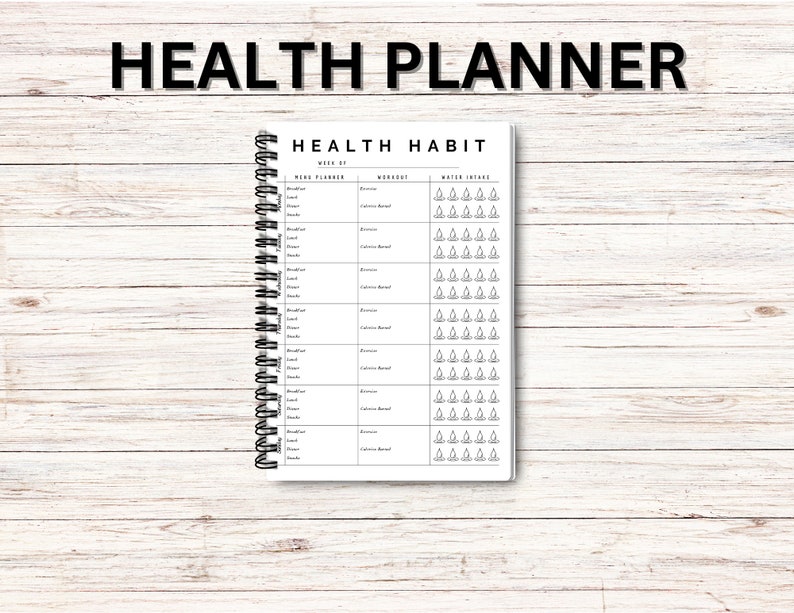 Simple Weekly Health Habit Tracker Wellness Tracker Digital Health ...