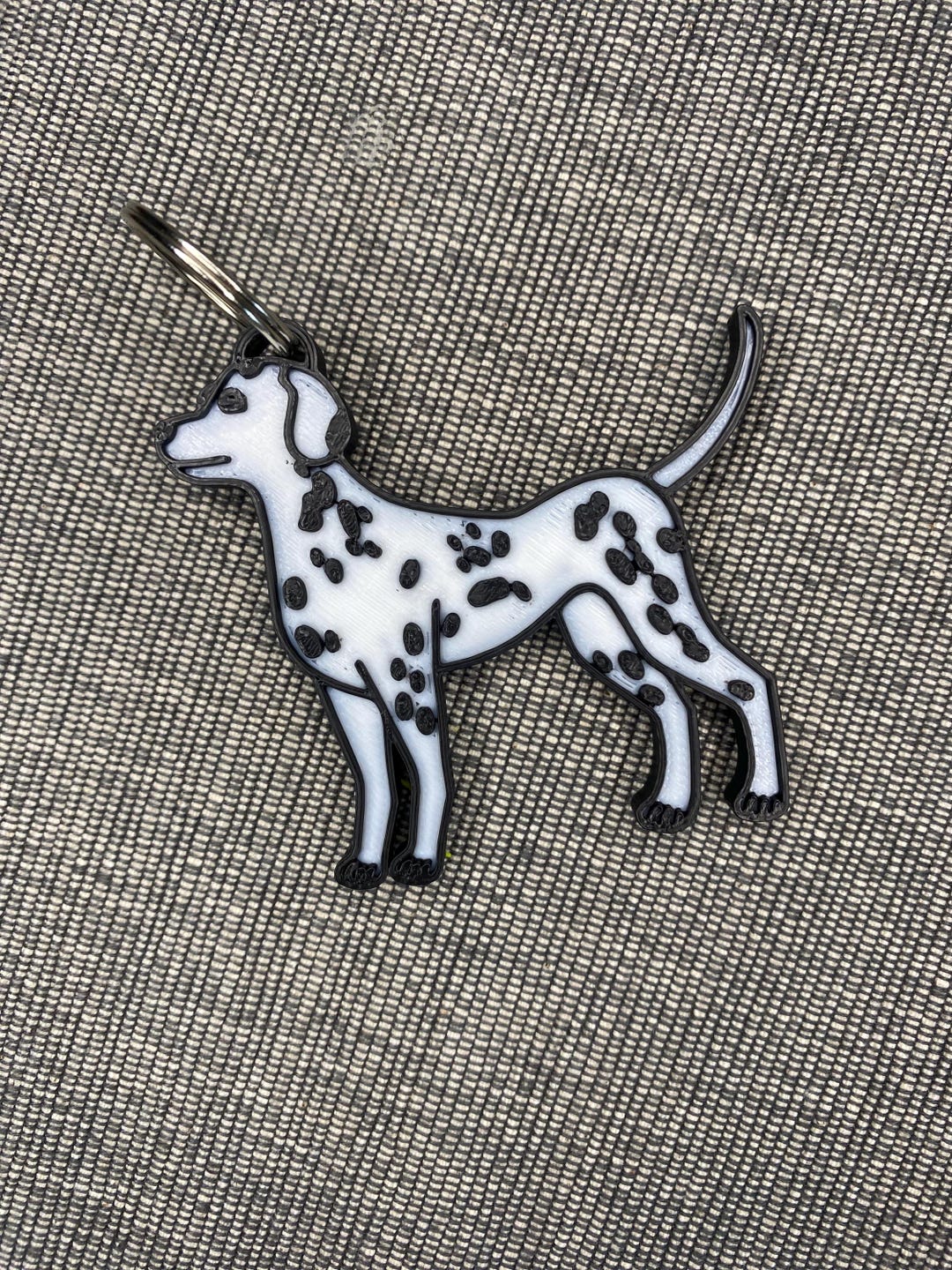3D Printed Dalmatian Keyring Black and White Dog Keychain, Perfect Gift for Dog Lovers Keychain ...