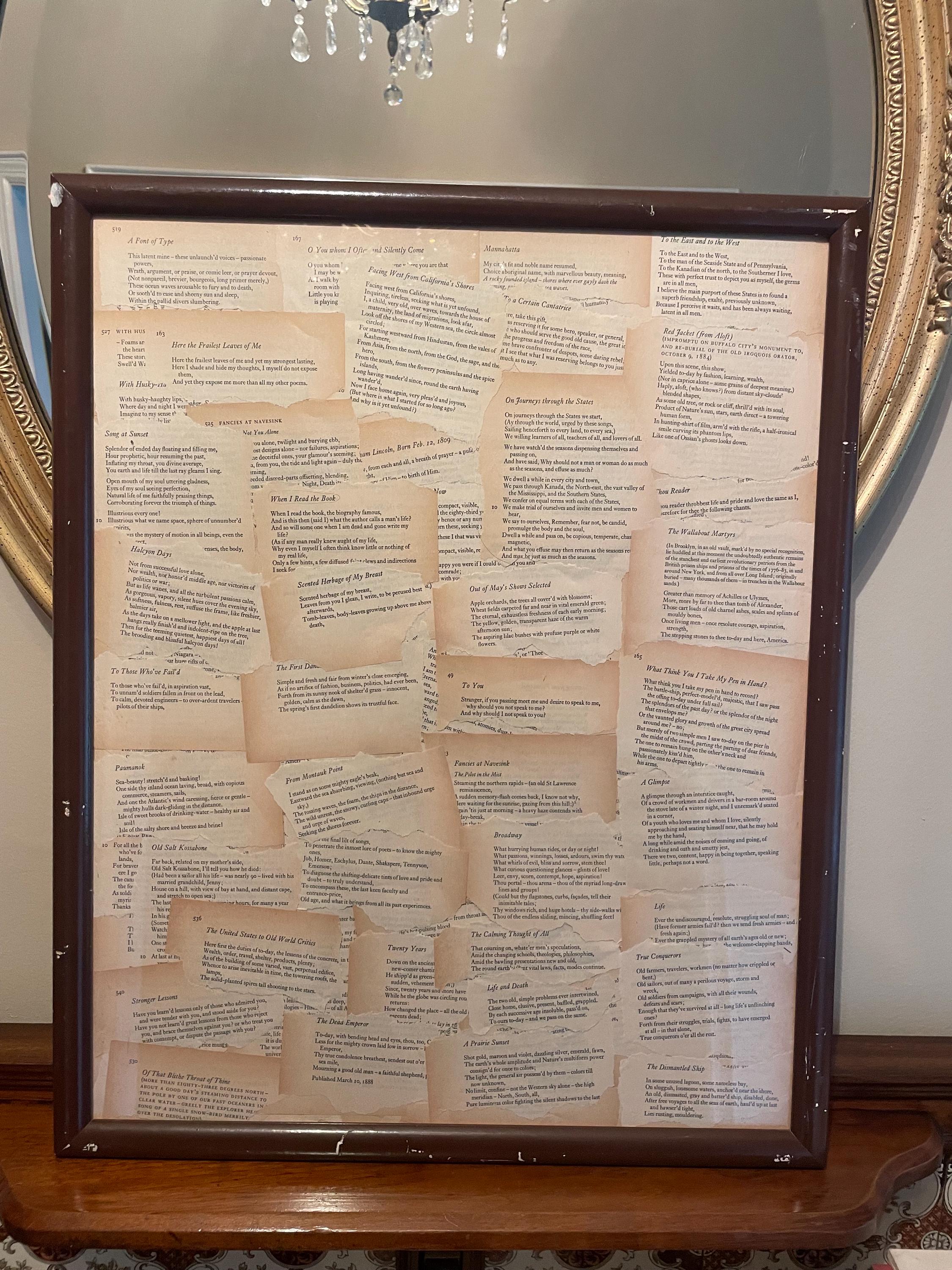 Framed Walt Whitman Poem Collage - Etsy