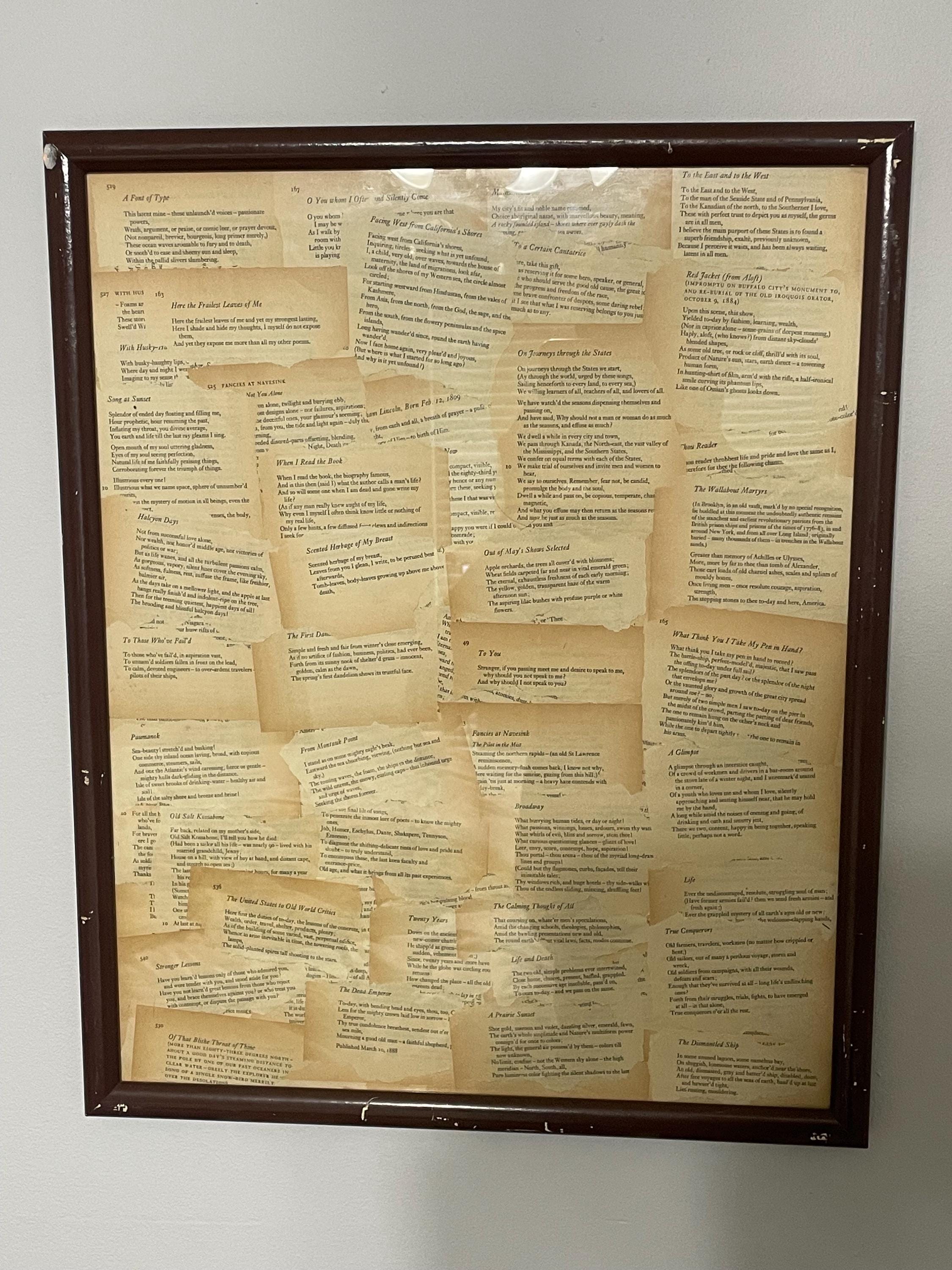Framed Walt Whitman Poem Collage - Etsy