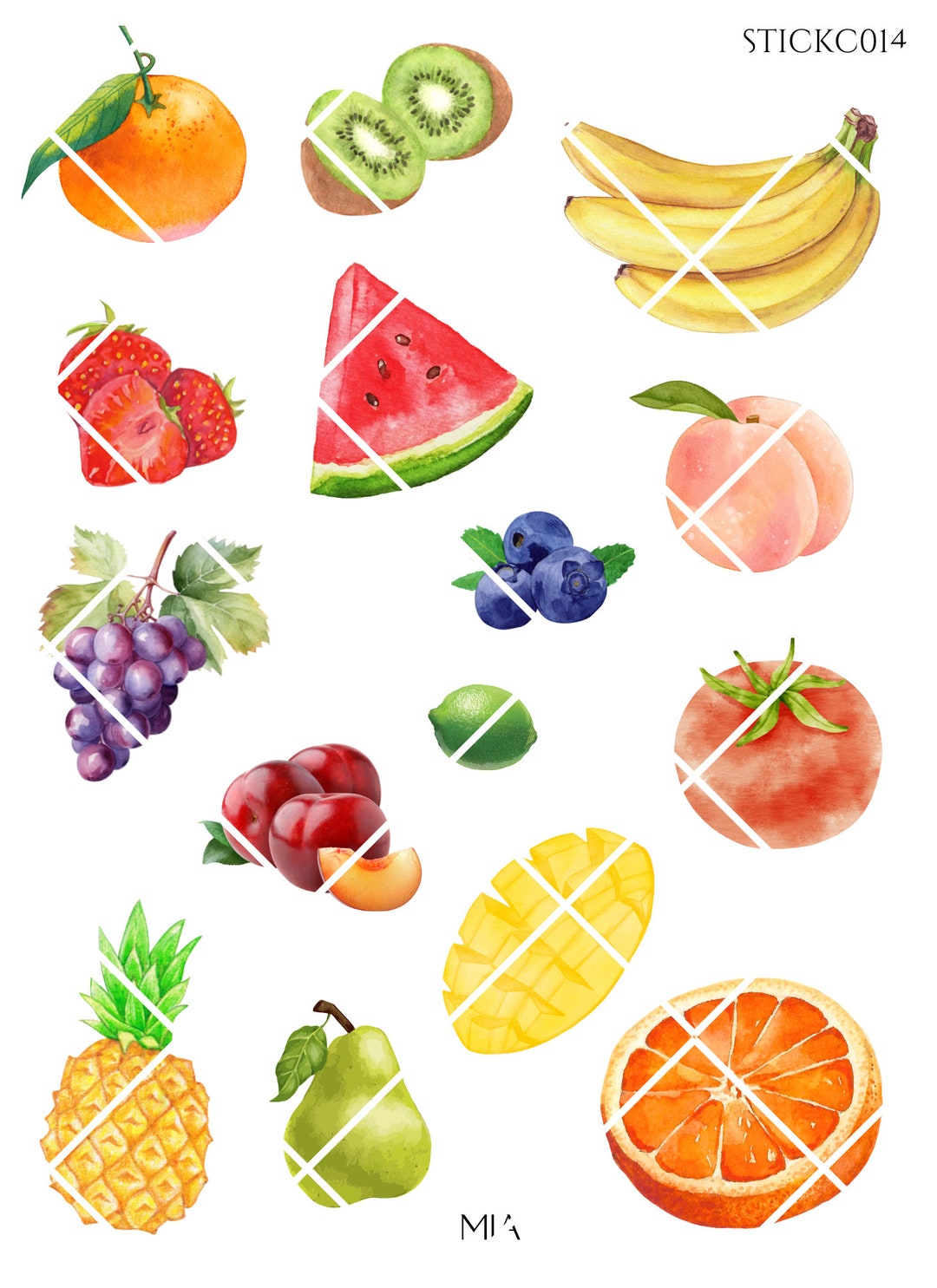 Fruit Sticker Sheet - Etsy