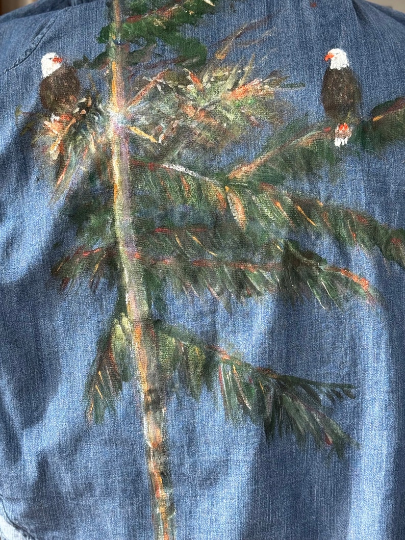Painted Denim Jacket - Etsy
