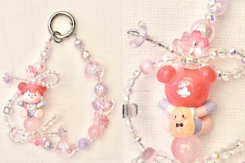 Cute Wow Girl Pop Beans Phone Charm| Bag Charm| Key Chains| Backpack ...