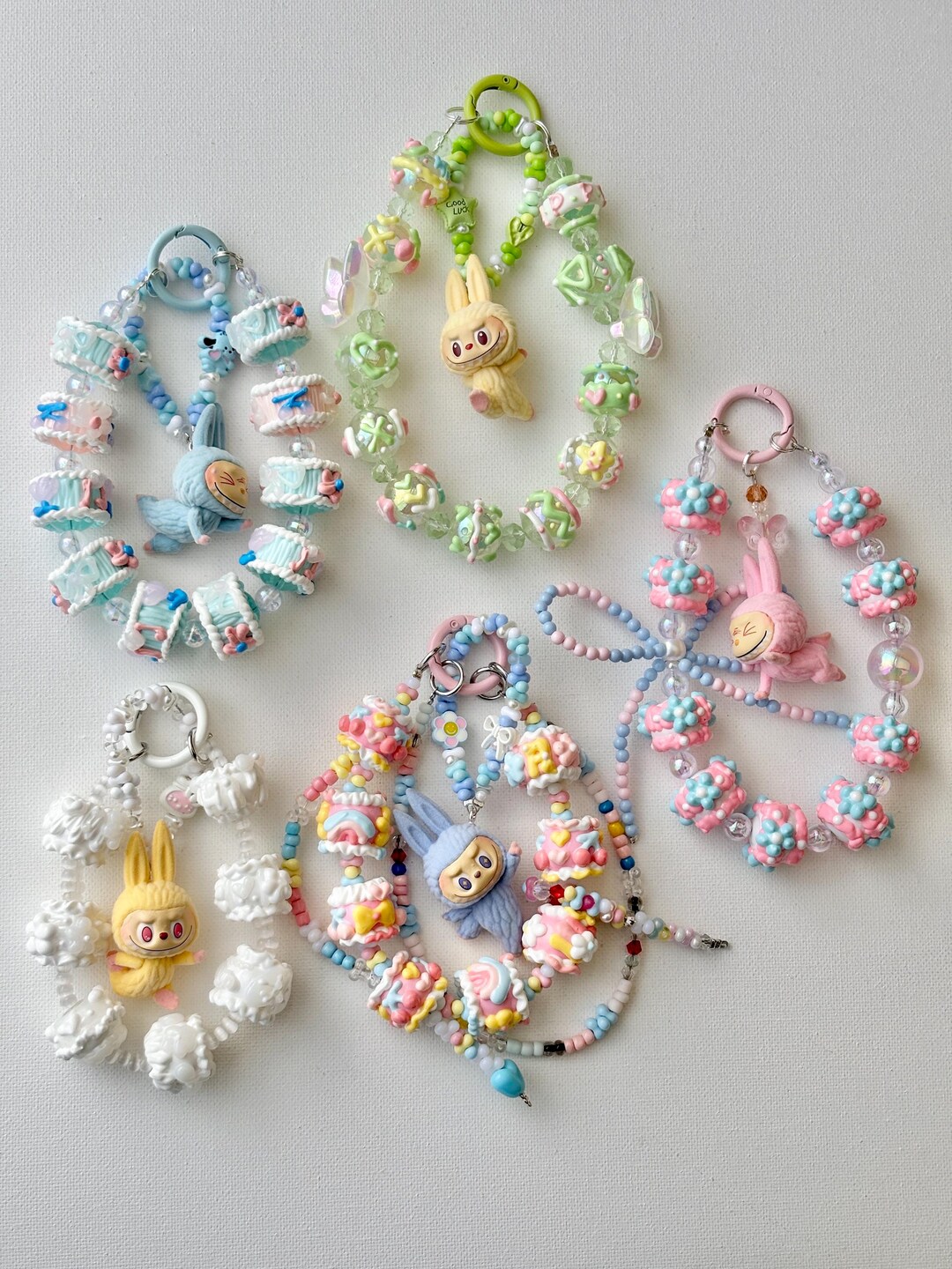 Labubu Pop Beans Keychain | Phone Strap| Bag Charm |mini Version Labubu ...