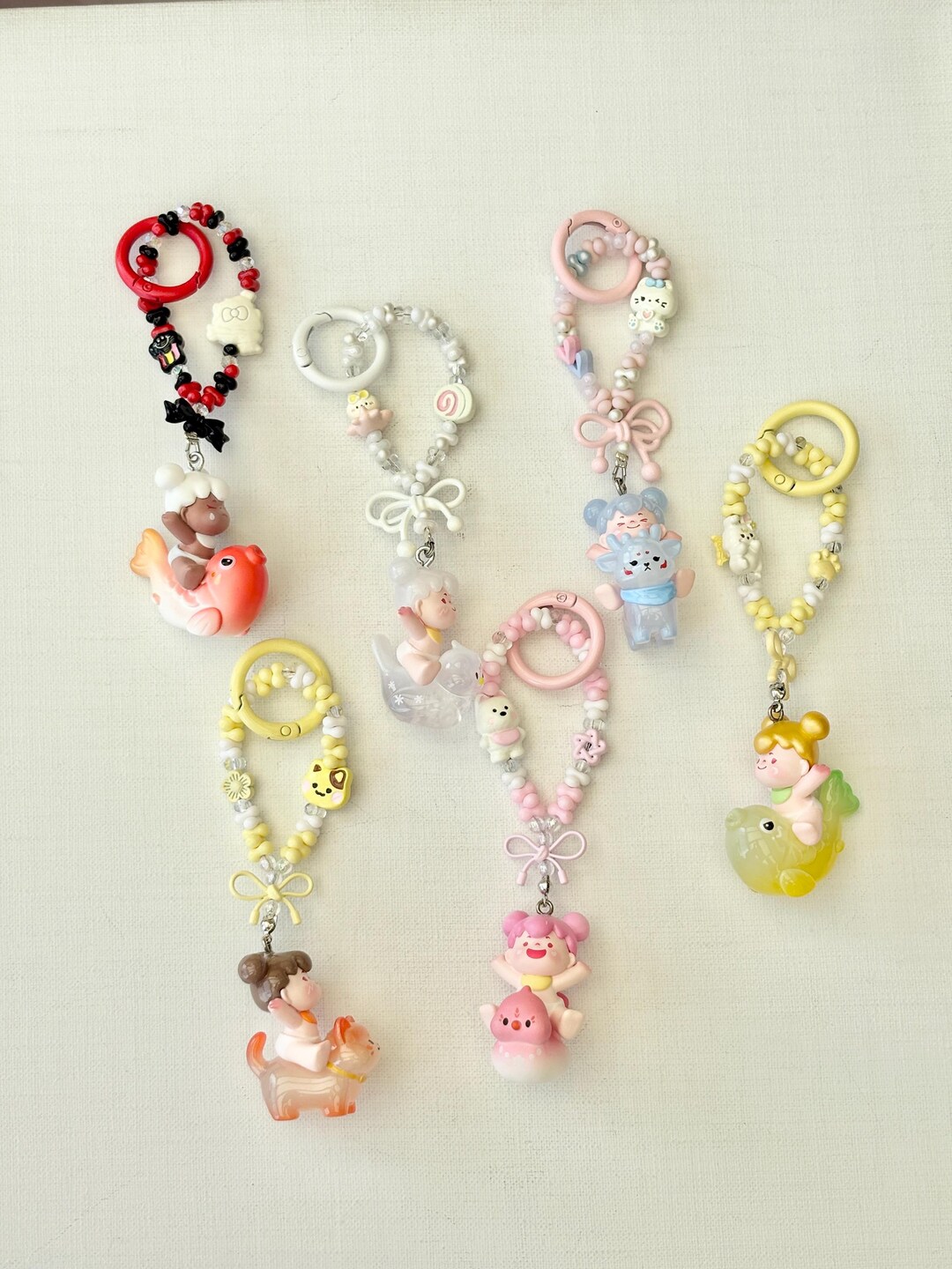 Cute Wow Girl Pop Beans Key Chains| Phone Charm| Bag Charm| Backpack ...