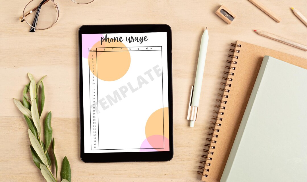 Printable Phone Usage Tracker Template | Digital Detox Log PDF | Daily ...
