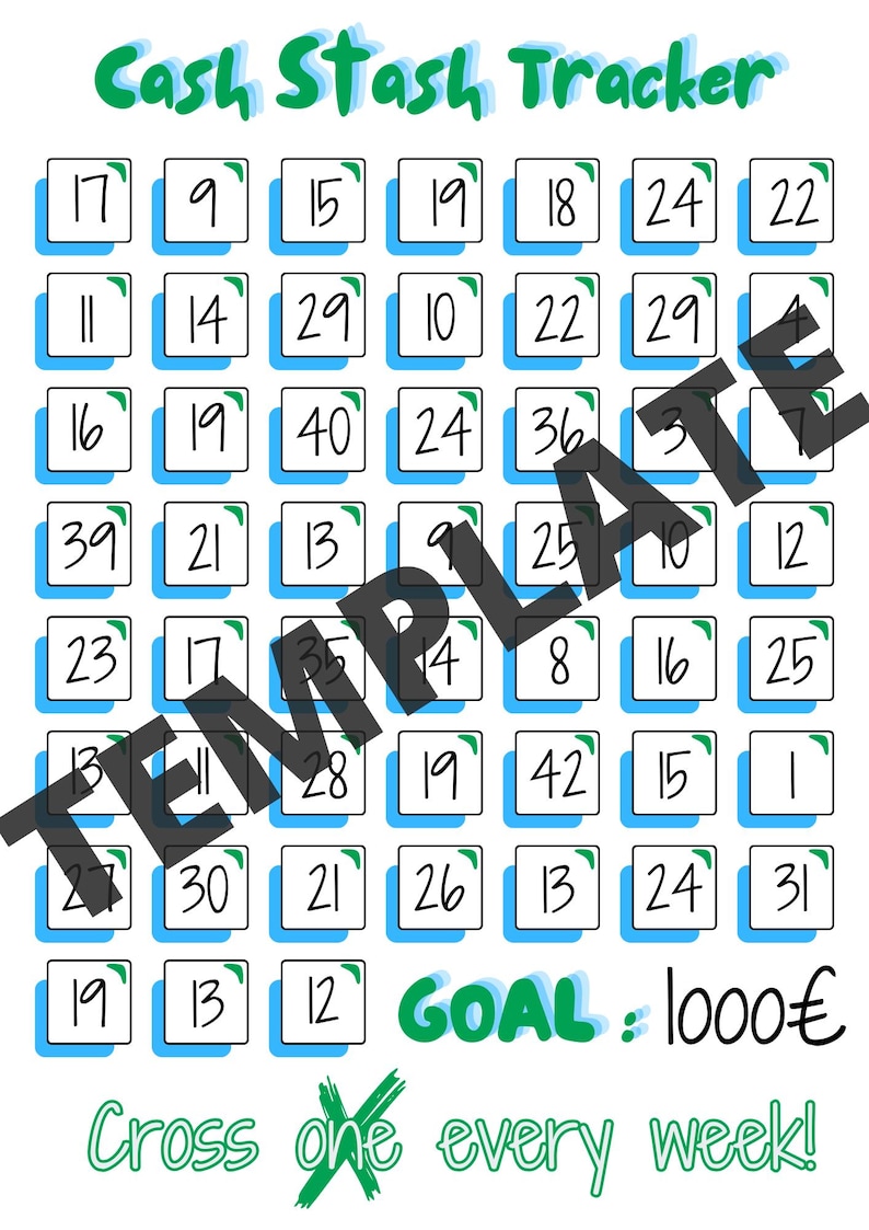 Rastreador De Ahorros Cash Stash – Plantilla Digital, Planificador De ...