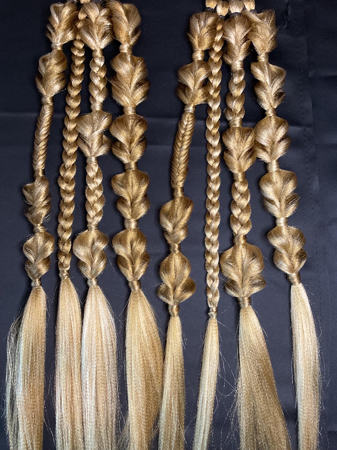 Natural Color ** Reusable Tie in Braided Ponytail Extensions (festival ...