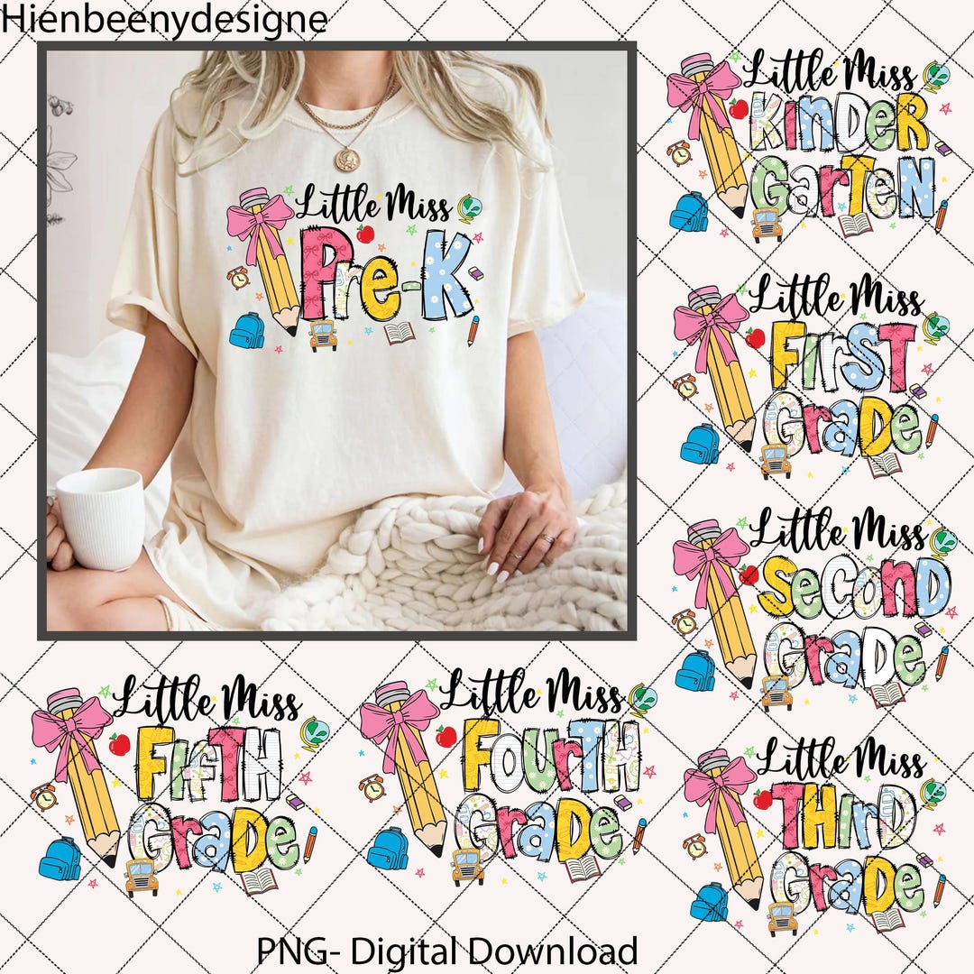 Little Miss Pre-k Png, Miss Pre-k Png, Back to School Png, First Day of ...
