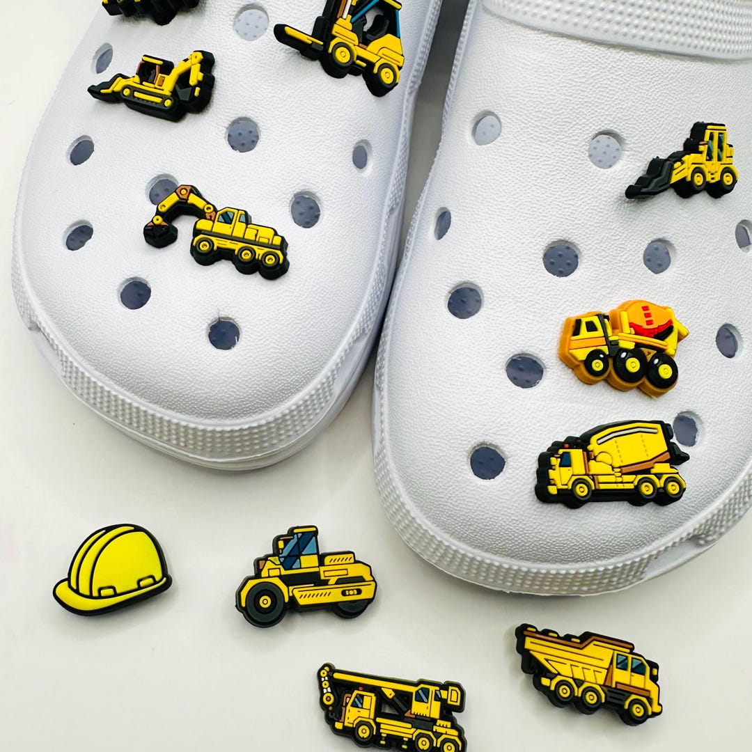 Tractor Shoe Charms, Construction Shoe Charms, Construction Clog Charms ...