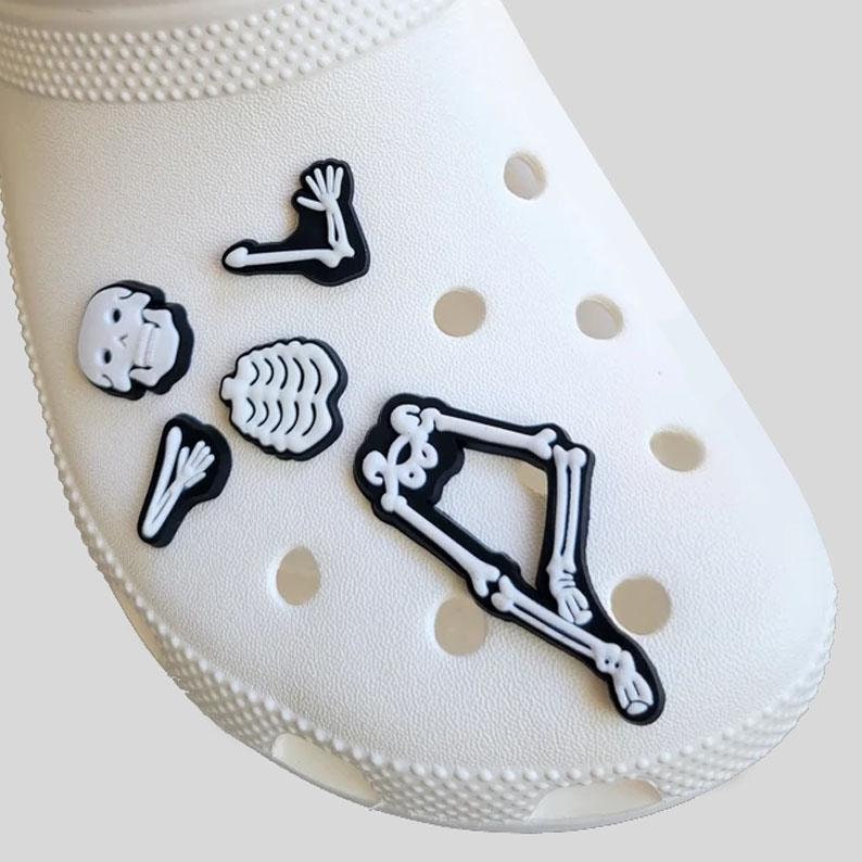 Skeleton Croc Charms, 5 Pc Skeleton Set, Halloween Shoe Charms, Clog ...