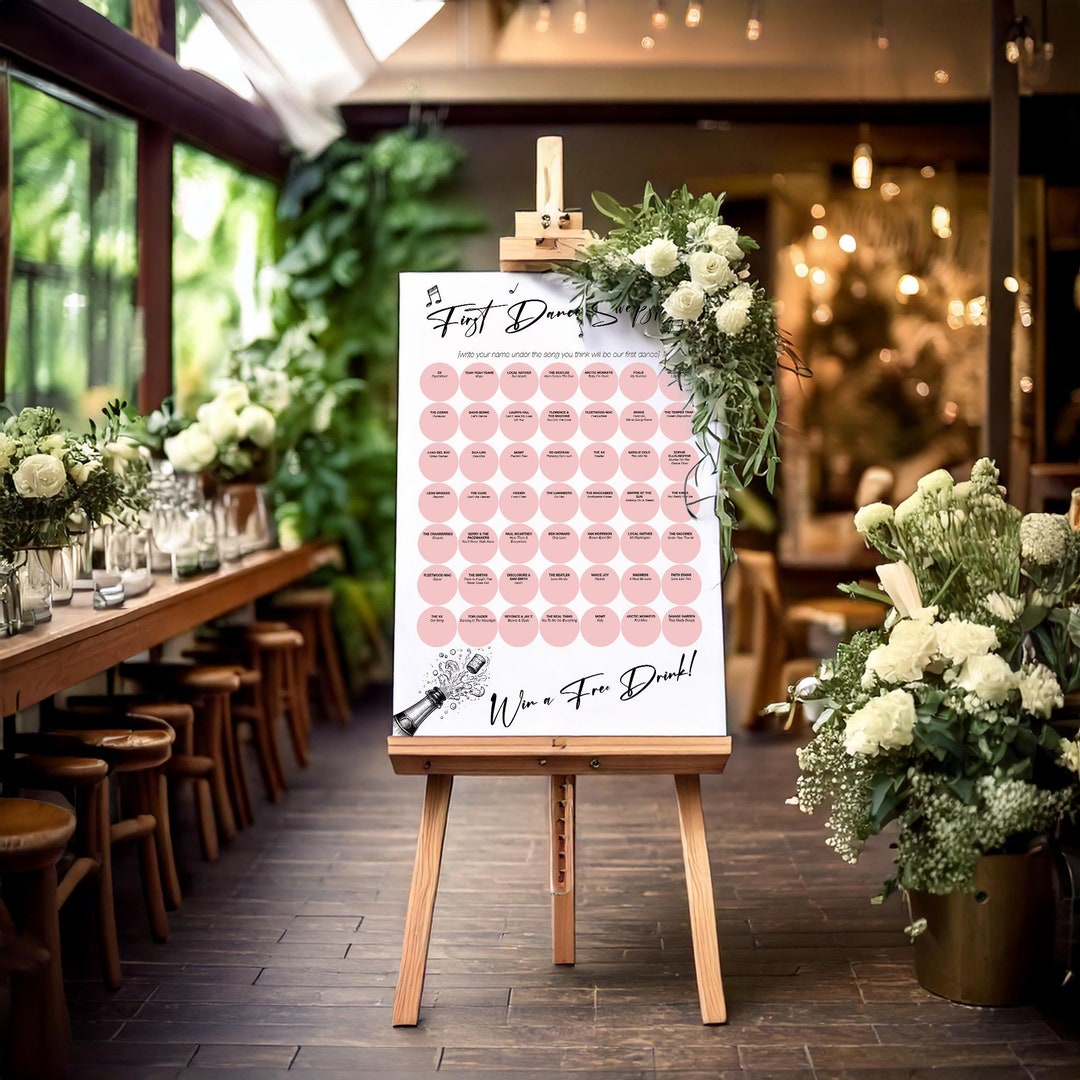 Custom First Dance Sweepstake Wedding Song Poster Custom/bespoke A2 ...