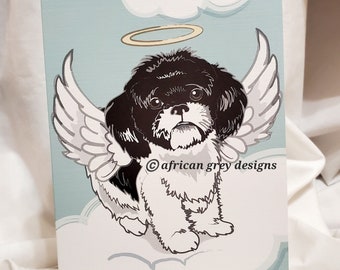 Angel Shih Tzu Greeting Card Choose Your Fur Color - Etsy