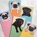 Pug Bookmarks Eco-friendly Set of 5 Printed on Recycled - Etsy