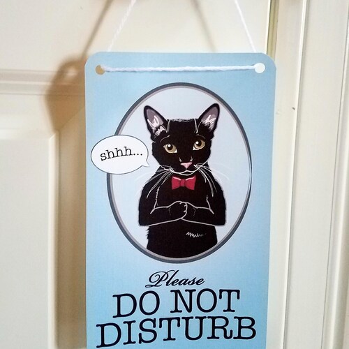Black Cat Do Not Disturb Sign - Etsy