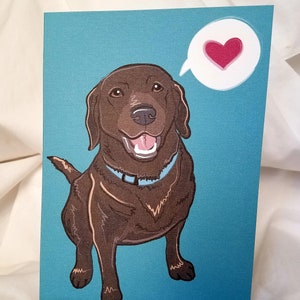 Chocolate Lab Heart Greeting Card - Etsy