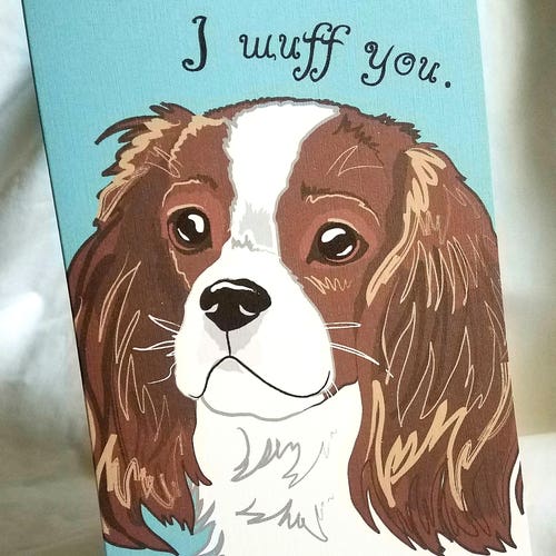 Cavalier King Charles Spaniel Card Dog Card Cavalier Card - Etsy