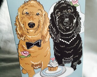 Wedding Labradoodles Greeting Card | Etsy