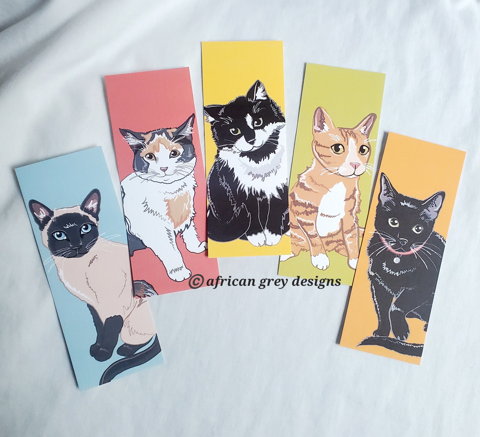 Bright Cat Bookmarks Eco-friendly Set of 5 - Etsy