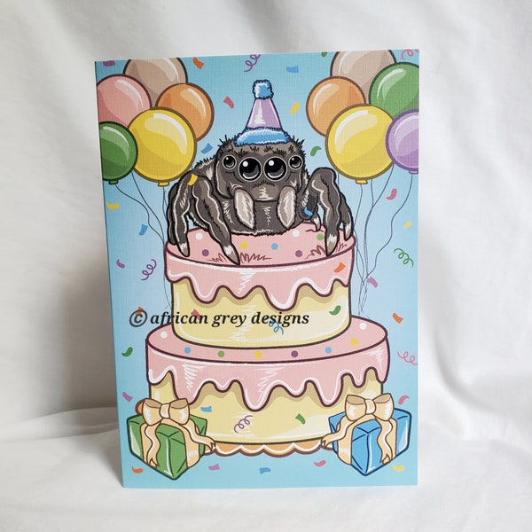 Jumping Spider Birthday Card - Etsy
