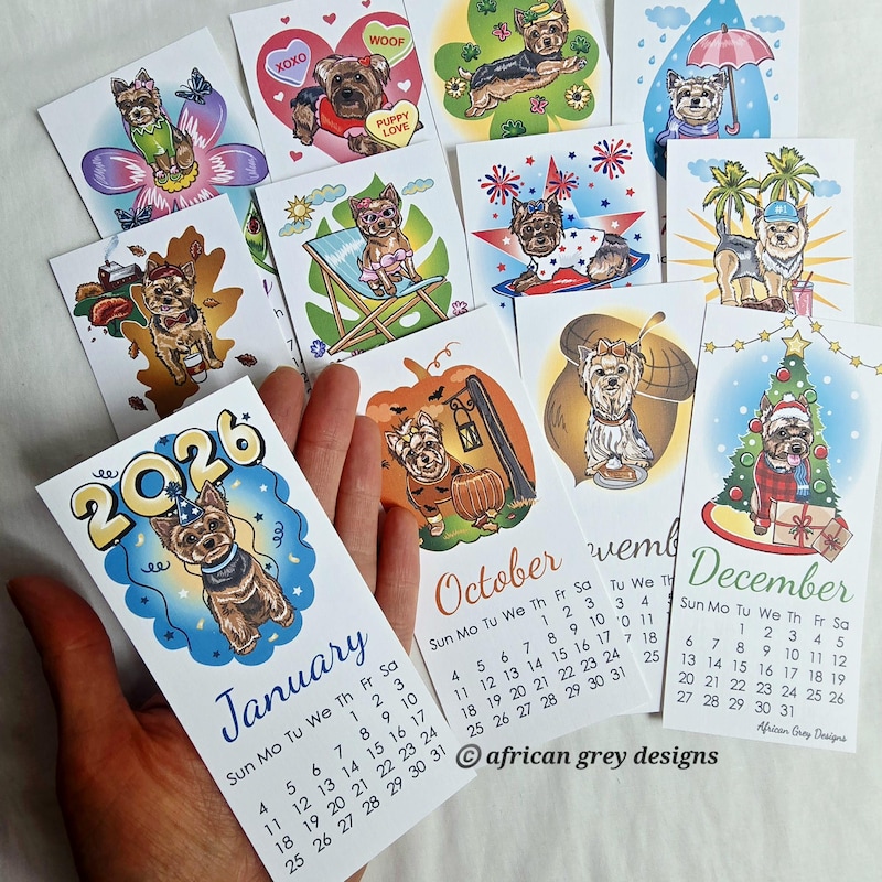Party Yorkie Calendars - Etsy