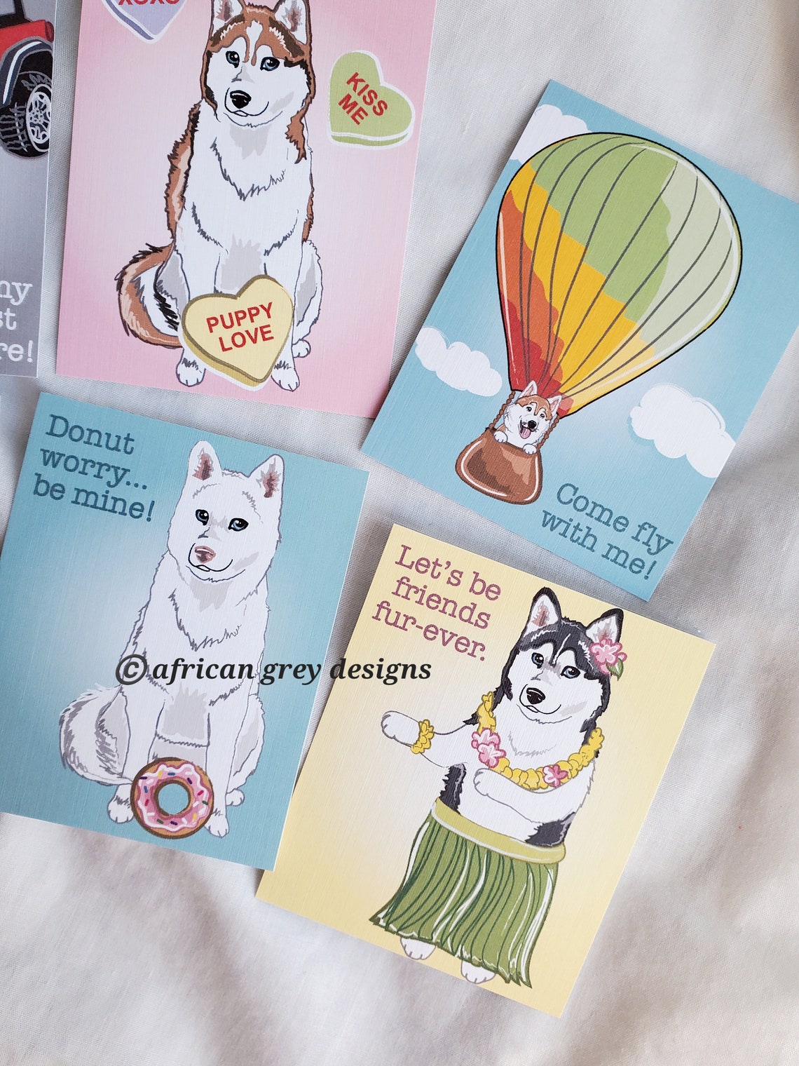 Siberian Husky Valentines - Mini Eco-friendly Set of 6 - Etsy