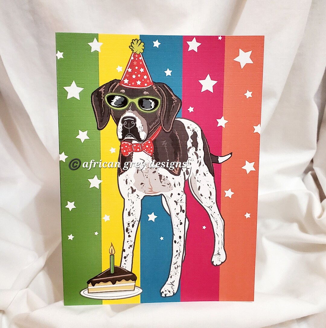 Birthday German Shorthaired Pointer Greeting Card - Etsy New Zealand