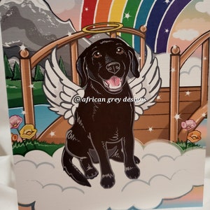 Rainbow Bridge Black Lab Angel Greeting Card - Etsy