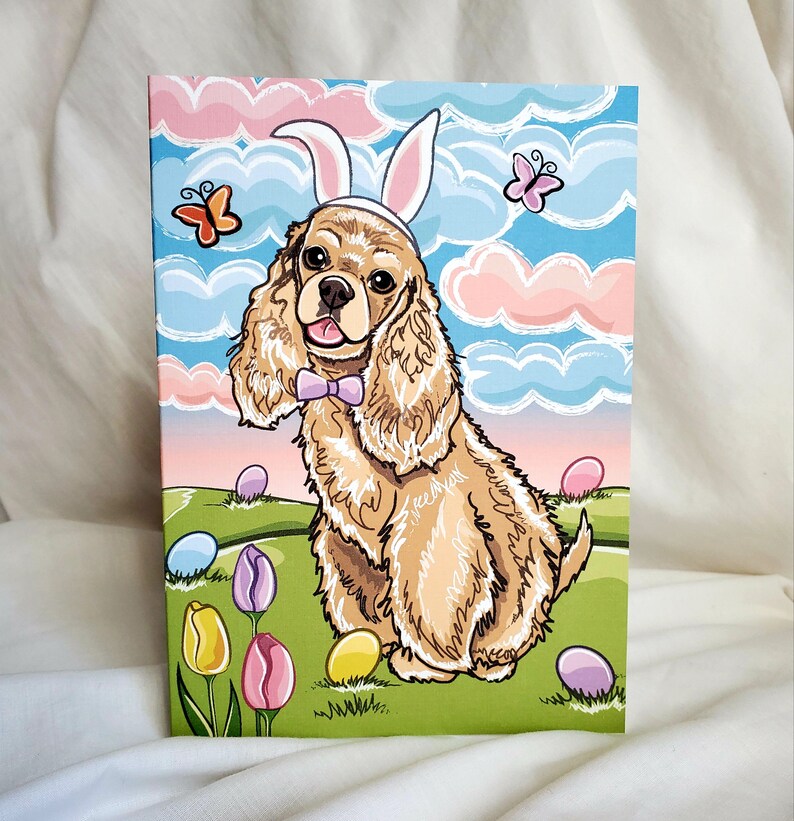 Easter Cocker Spaniel Greeting Card - Etsy