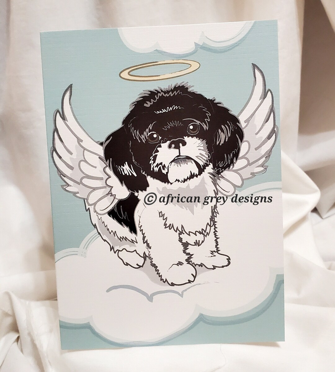 Angel Shih Tzu Greeting Card - Etsy