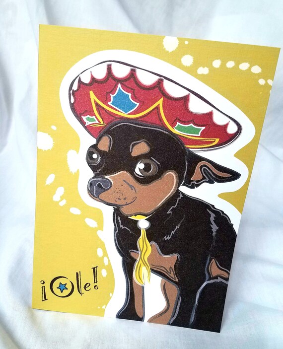 Fiesta Chihuahua Greeting Card - Etsy