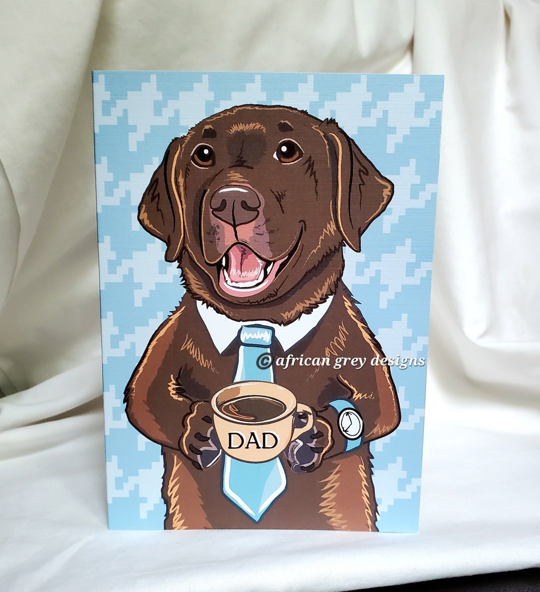 Chocolate Lab Dad Greeting Card - Customizable With Your Name Choice - Etsy