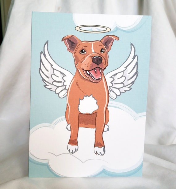 Angel Pit Bull Greeting Card - Etsy