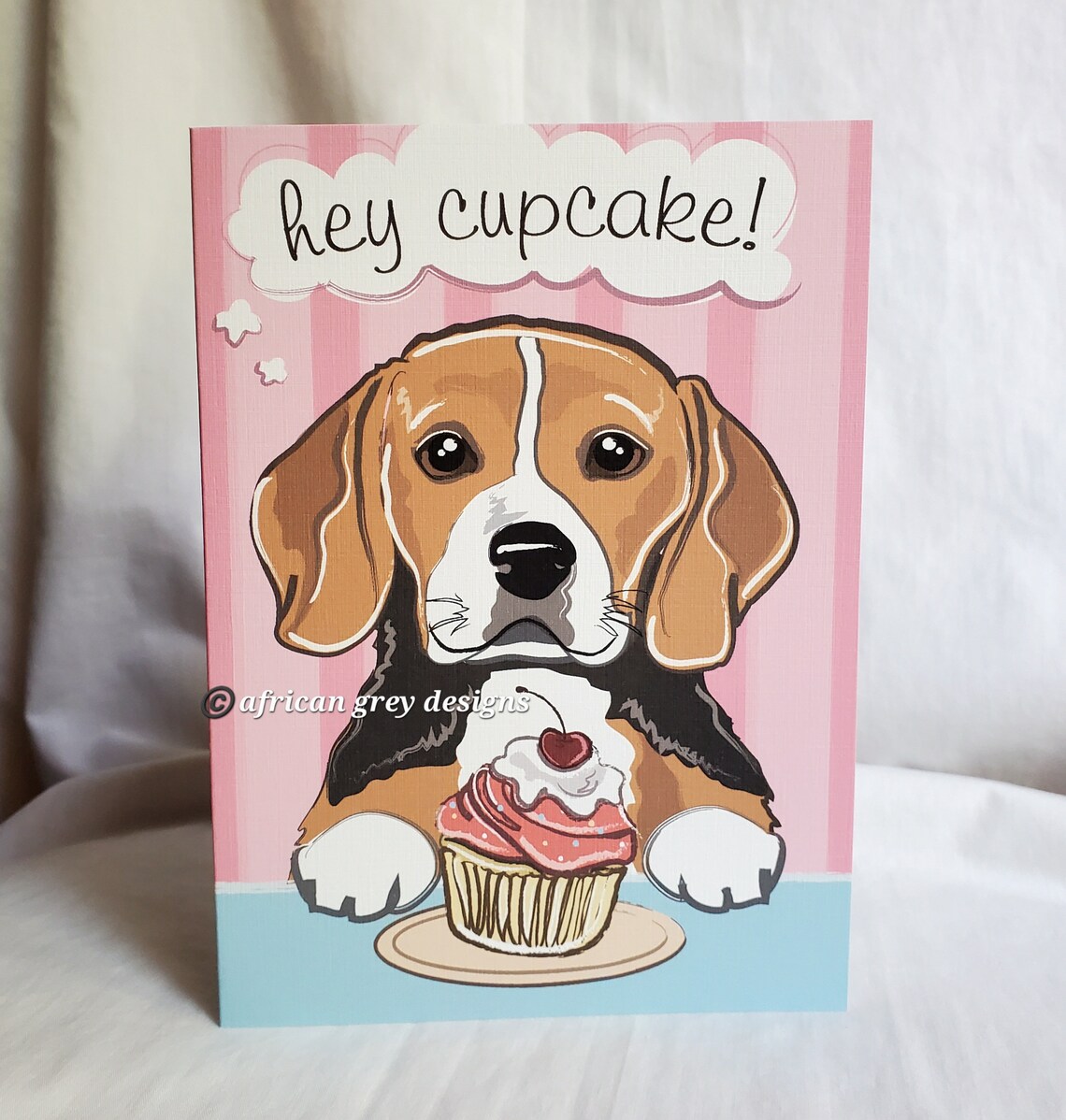 Beagle Cupcake Greeting Card - Etsy