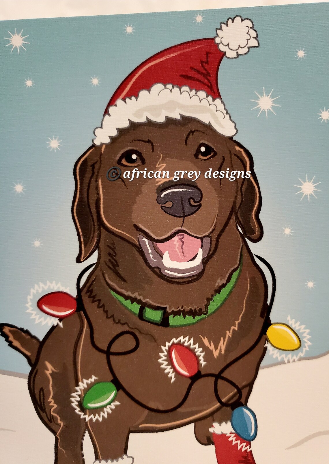 Christmas Chocolate Labrador Retriever Greeting Card - Etsy