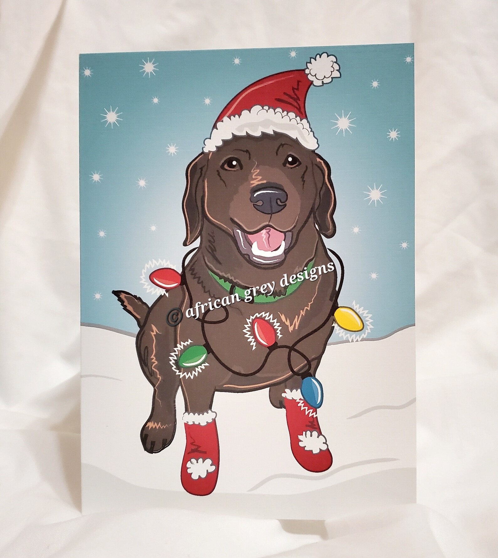 Christmas Chocolate Labrador Retriever Greeting Card - Etsy