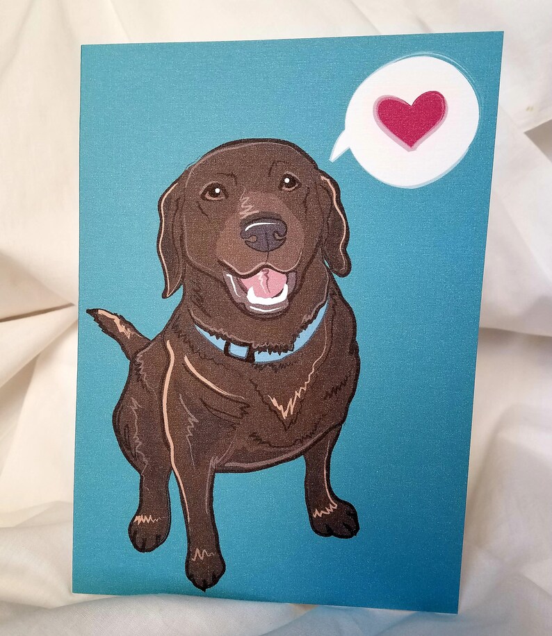 Chocolate Lab Heart Greeting Card - Etsy
